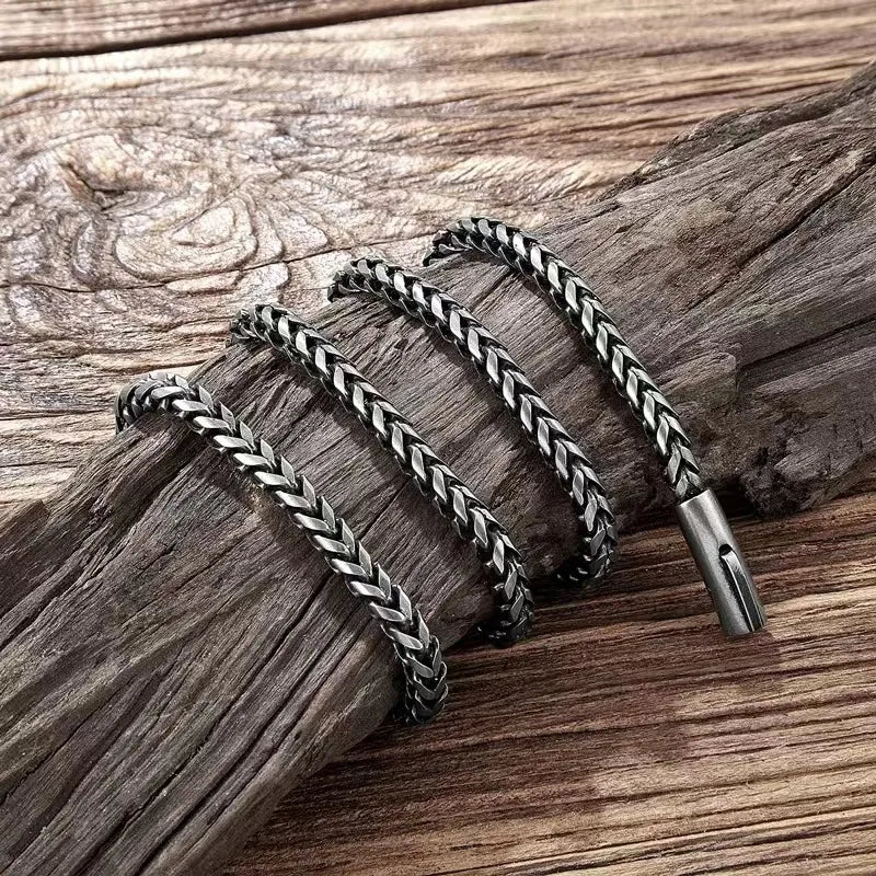 Necklace Vintage Polished Double-Sided Dragon Bone Chain – Lufi Men Shop